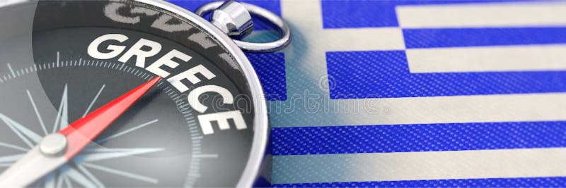 Compass Needle Towards Greece Stock Illustration - Illustration of ...