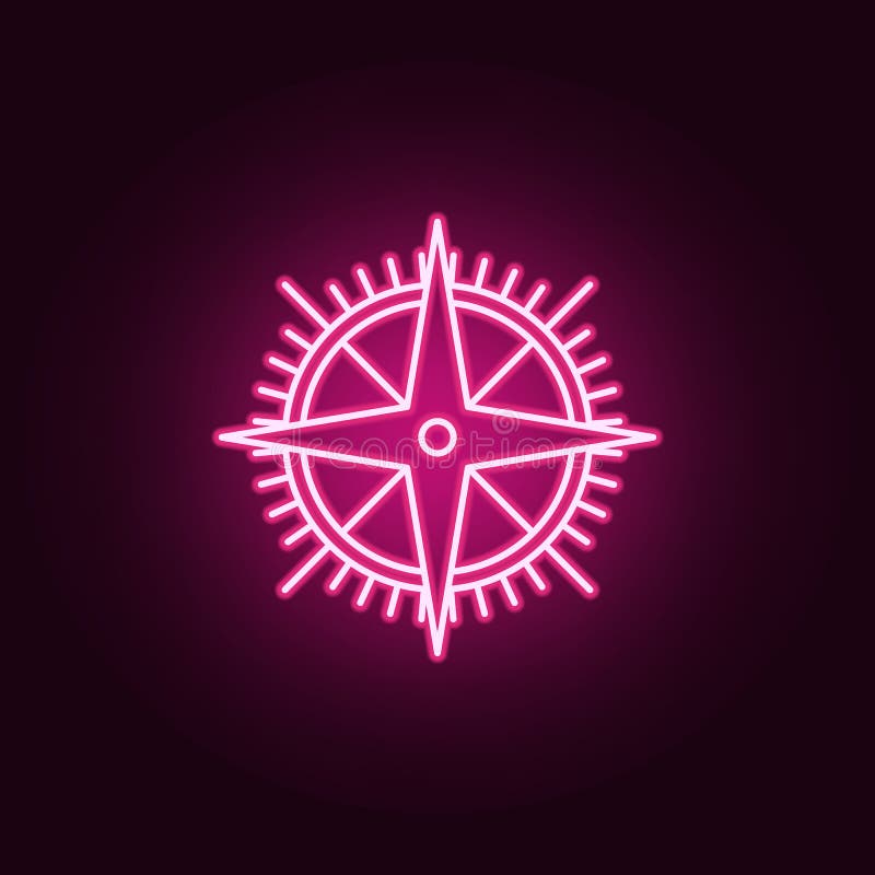 Compass Icon in Neon Style. One of Safari Collection Icon Can Be Used ...
