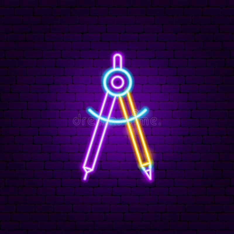 Compass Neon Sign stock vector. Illustration of lamp - 247299472