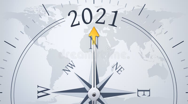 Compass New Year 2021 stock illustration. Illustration of conceptual ...