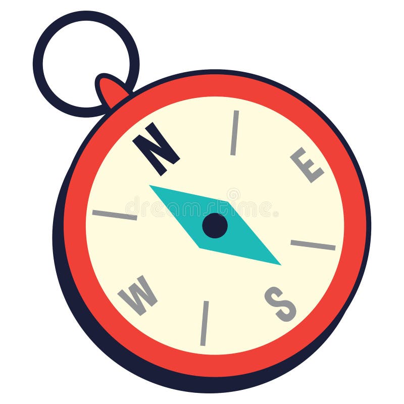 Compass Round Red Blue Directions Stock Illustration - Illustration of ...