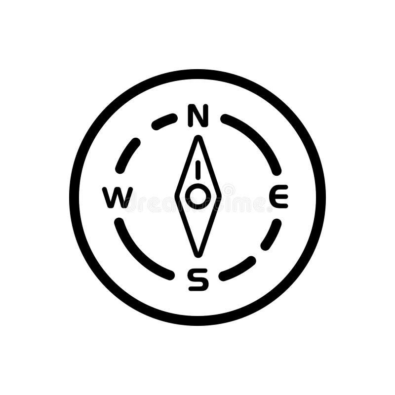 Compass. North Direction. Weather Icon in a Circle. Isolated Vector ...