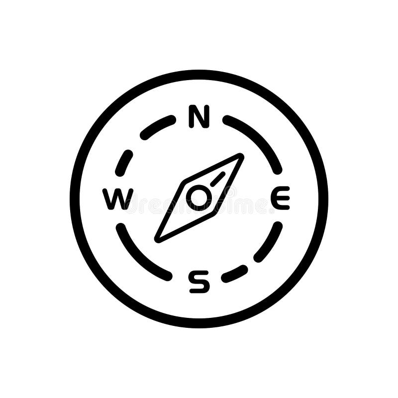 Compass. North East Direction. Weather Outline Icon in a Circle. Vector ...
