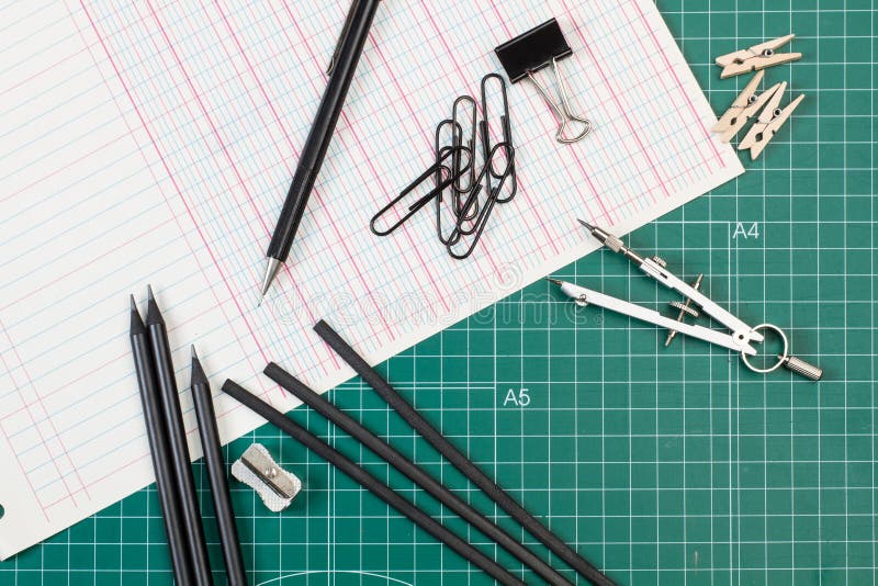 Compass and Other Elements for Study Stock Image - Image of white ...