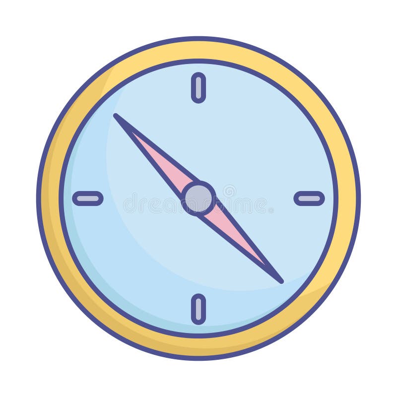 Compass Outline with Color Fill Inside Vector Icon Which Can Easily ...