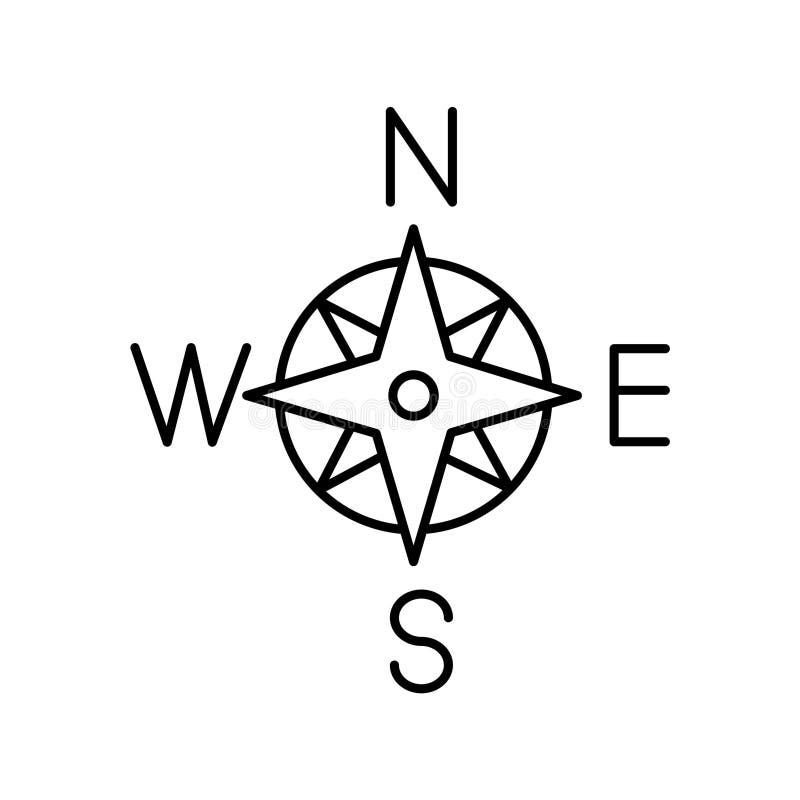 Compass Outline Vector Icon that Can Easily Edit or Modify. Stock ...