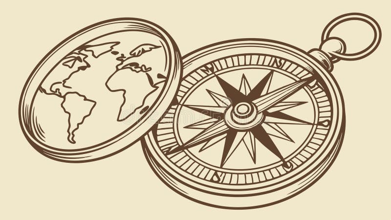 Compass Over World Map Vector Graphic, Vector Design Generative AI ...