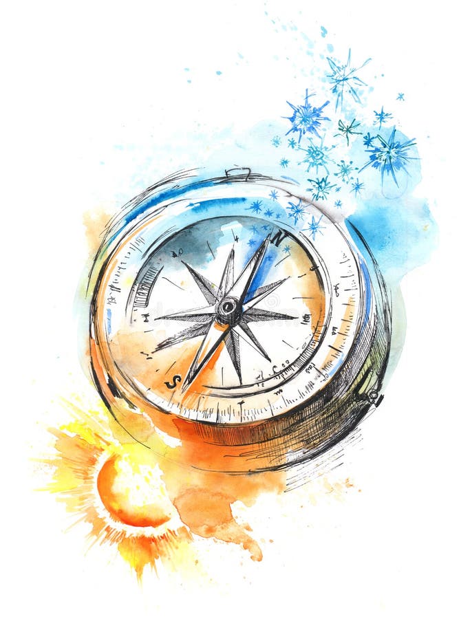 Compass Painting Stock Illustrations – 2,257 Compass Painting Stock ...