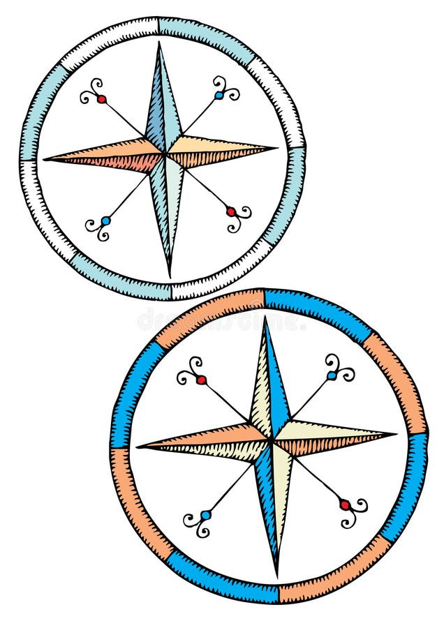 Compass pair stock vector. Illustration of maps, north - 7413044