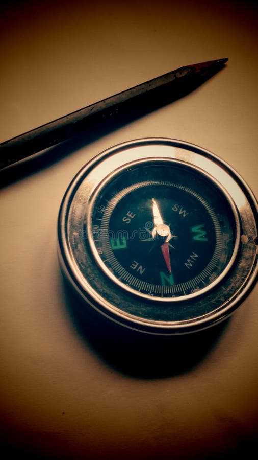 Compass Papers Pencil Retro Arrow Stock Image - Image of paper, pencil ...