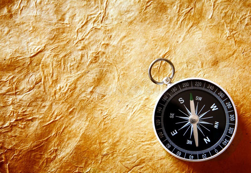 Compass on Parchment Paper stock photo. Image of guide - 17927514