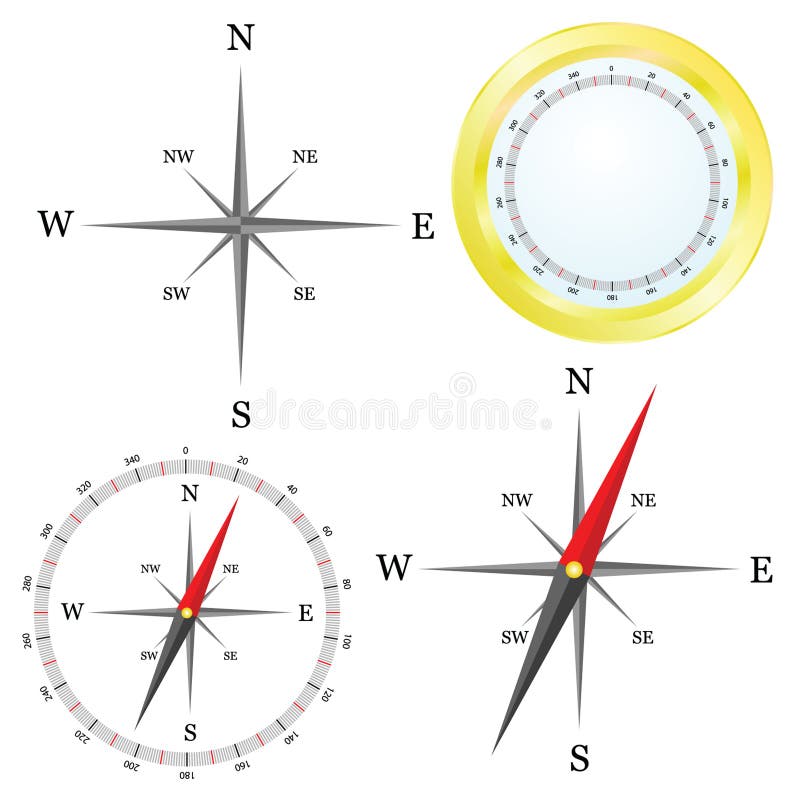 Compass in Parts Vector Illustration Stock Vector - Illustration of ...