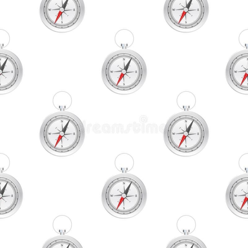 Compass Pattern Isolated on White Background. Flat Vector Navigation ...
