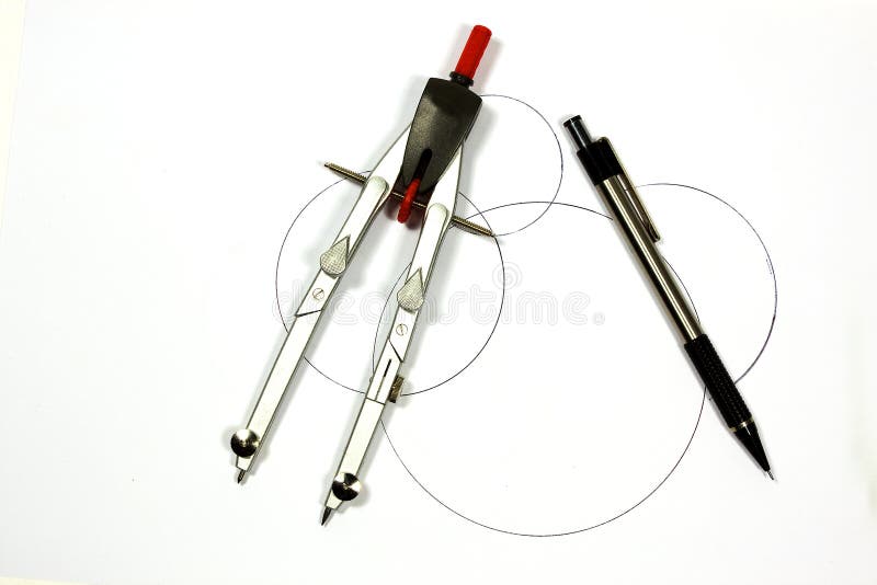 Compass with pen stock image. Image of architecture, geometry - 11548465