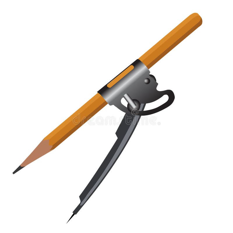 Compass and pencil stock illustration. Illustration of accurate - 2053878