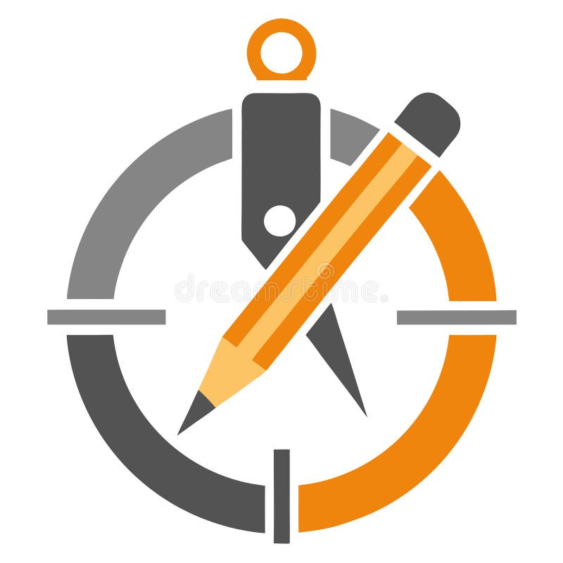 Compass and Pencil Icon: Design, Construction, Planning, and Creative ...