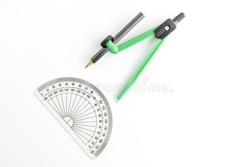 Pencil and a protractor stock photo. Image of pencil, build - 897776