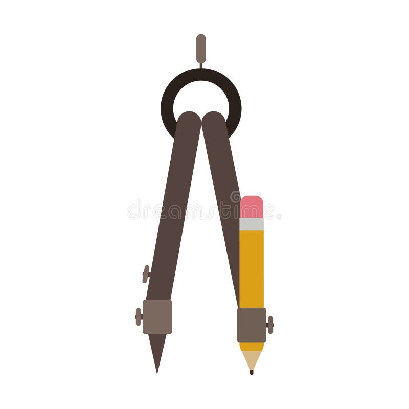 Compass with pencil stock vector. Illustration of sketch - 80276957