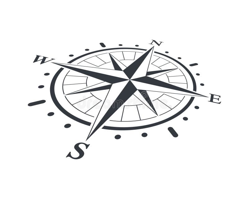 Compass in Perspective Symbol Stock Vector - Illustration of ...