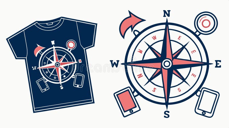 Compass and Phone Shirt, Travel Tech, Navigation, and Adventure Apparel ...