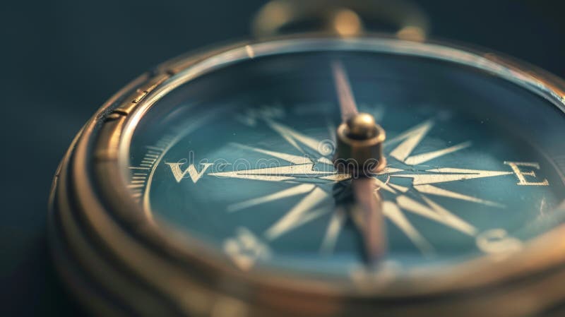 A Compass is on a Piece of Paper Stock Illustration - Illustration of ...