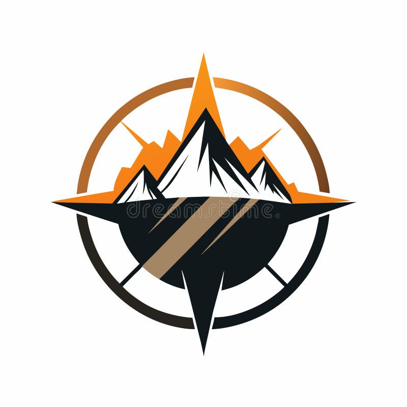 A Compass Placed in Front of a Mountain Range, Showcasing Direction and ...