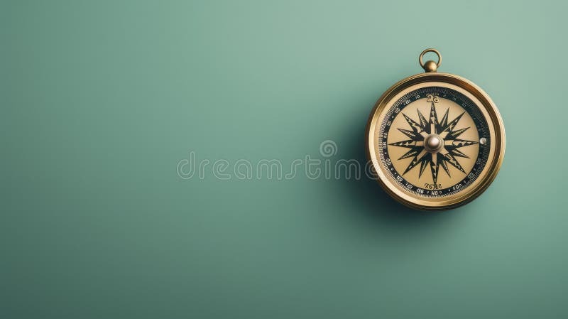 Compass on Plain Teal stock illustration. Illustration of wanderlust ...