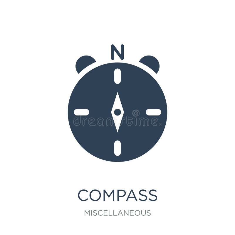 Compass Pointing North Icon in Trendy Design Style. Compass Pointing ...