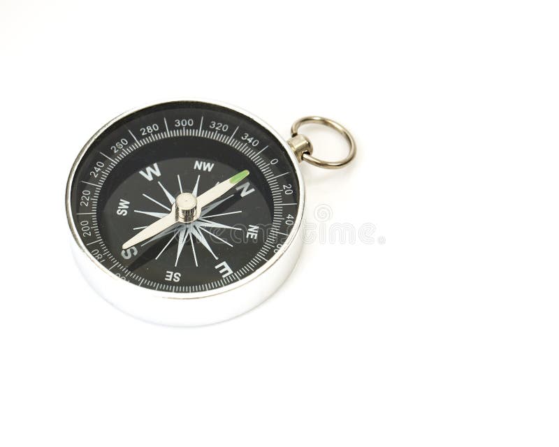 Compass Pointing North on White Stock Illustration - Illustration of ...