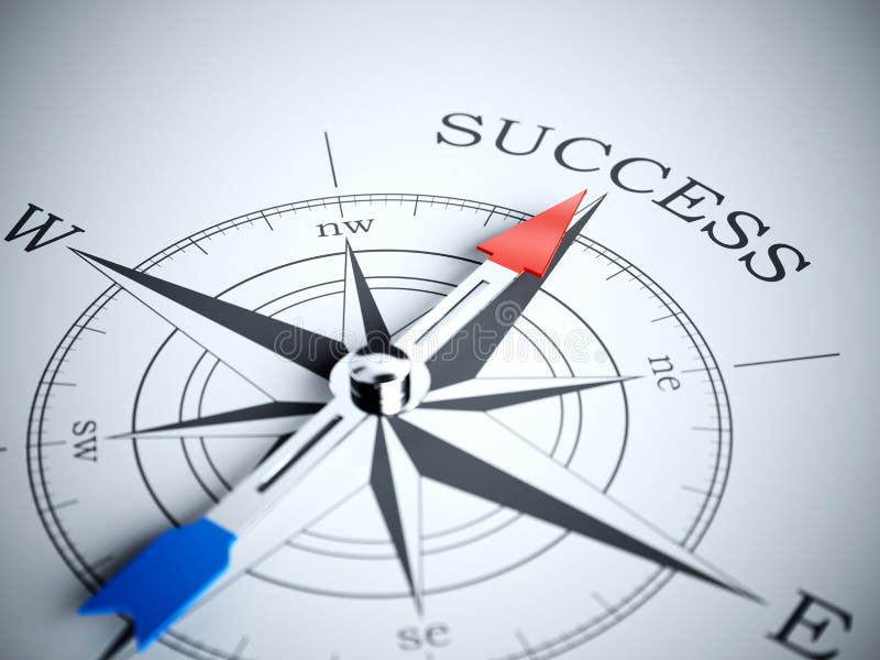 Compass Pointing the Success Stock Illustration - Illustration of arrow ...
