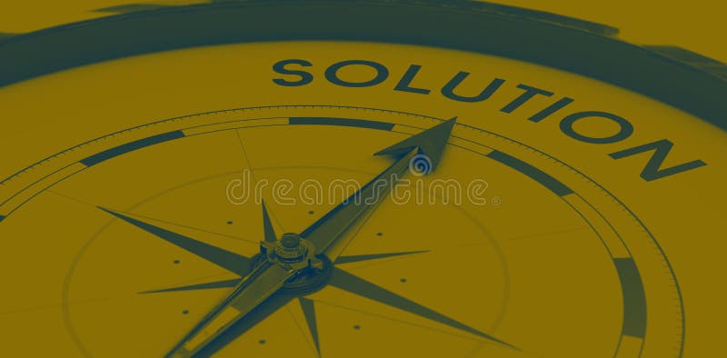 Compass Pointing To Solution Stock Illustration - Illustration of ...