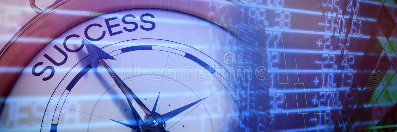 Composite Image of Compass Pointing To Success Stock Image - Image of ...