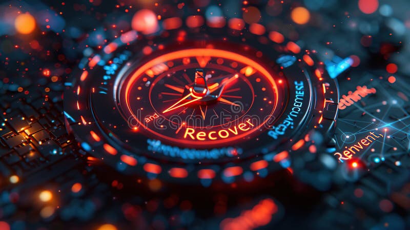 Compass Pointing Towards Recovery with Futuristic Design. AI Generative ...