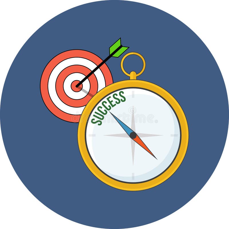 Compass Points To Success Flat Design Stock Vector Illustration Of Communication Circle