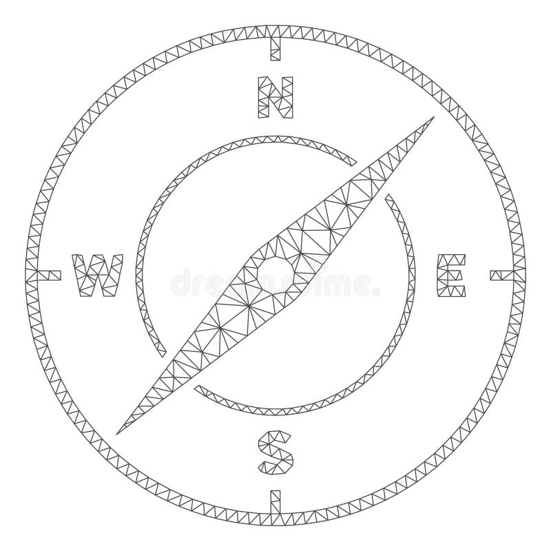 Compass Polygonal Frame Vector Mesh Illustration Stock Vector ...