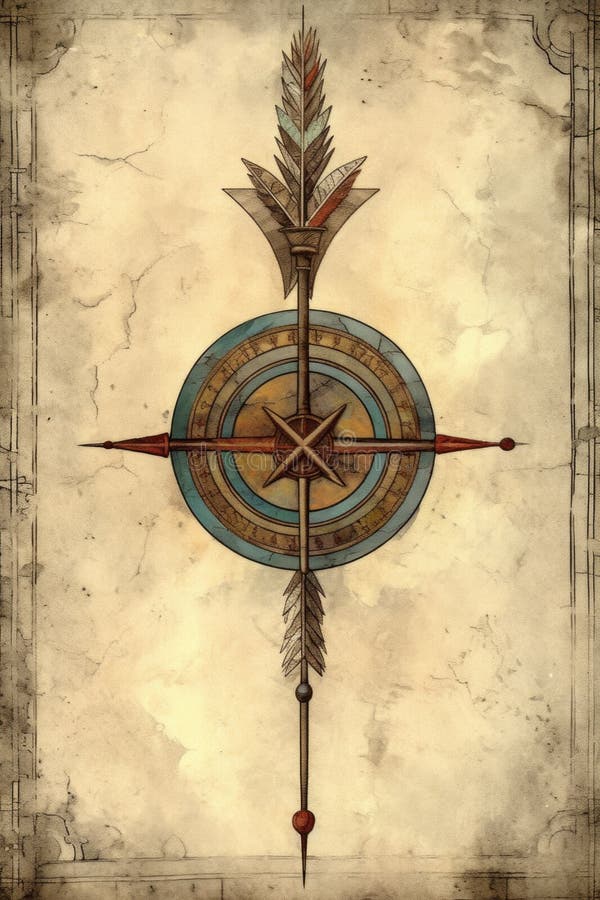 A Compass with a Prominent Arrow Pointing North Stock Illustration ...