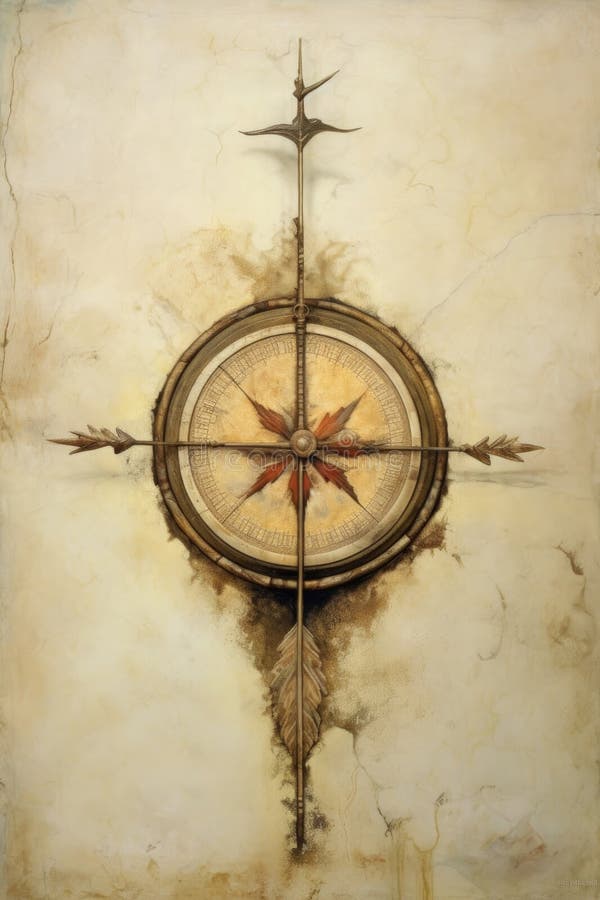 A Compass with a Prominent Arrow Pointing North Stock Illustration ...