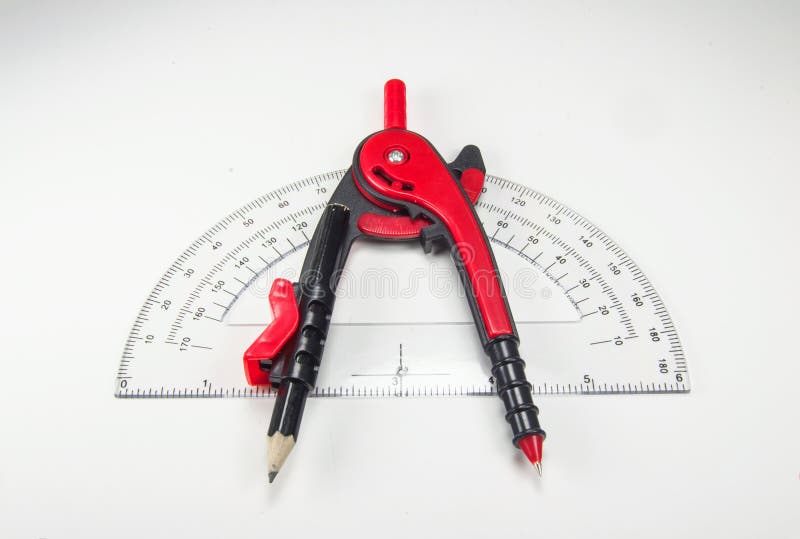 Compass and Protractor stock photo. Image of idea, draw - 57145692