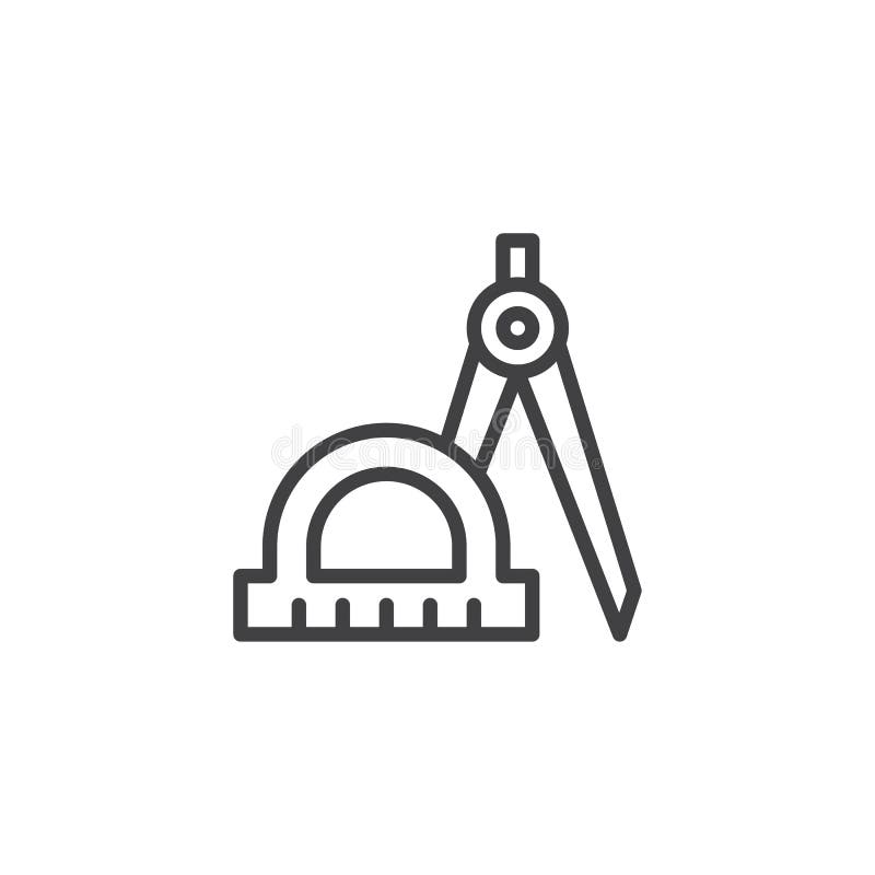 Compass and Protractor Symbol Stock Vector - Illustration of drafting ...