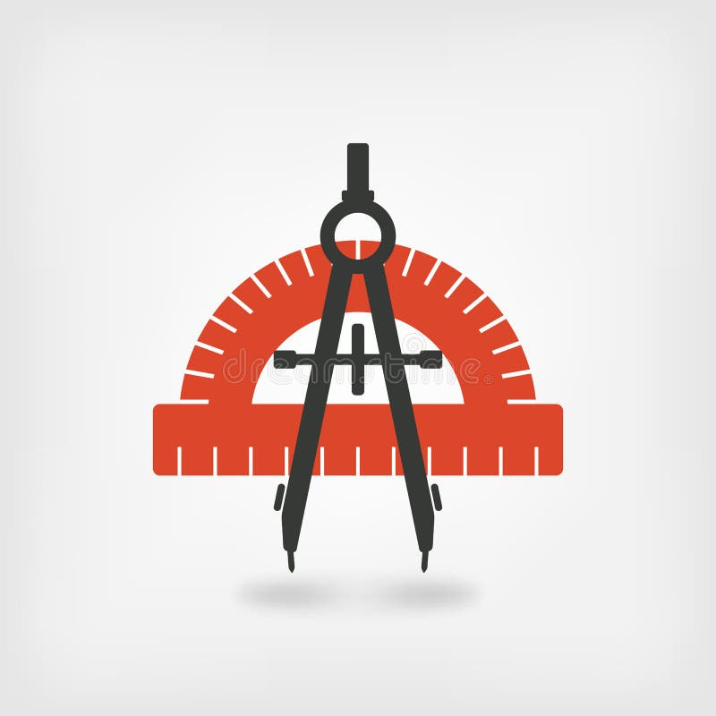 Compass and Protractor Symbol Stock Vector - Illustration of drafting ...