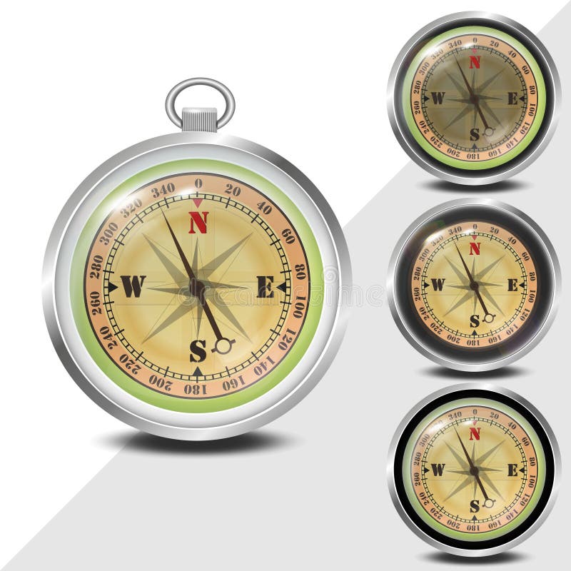 The Compass is Realistic in Different Designs. Realistic. for Travel ...