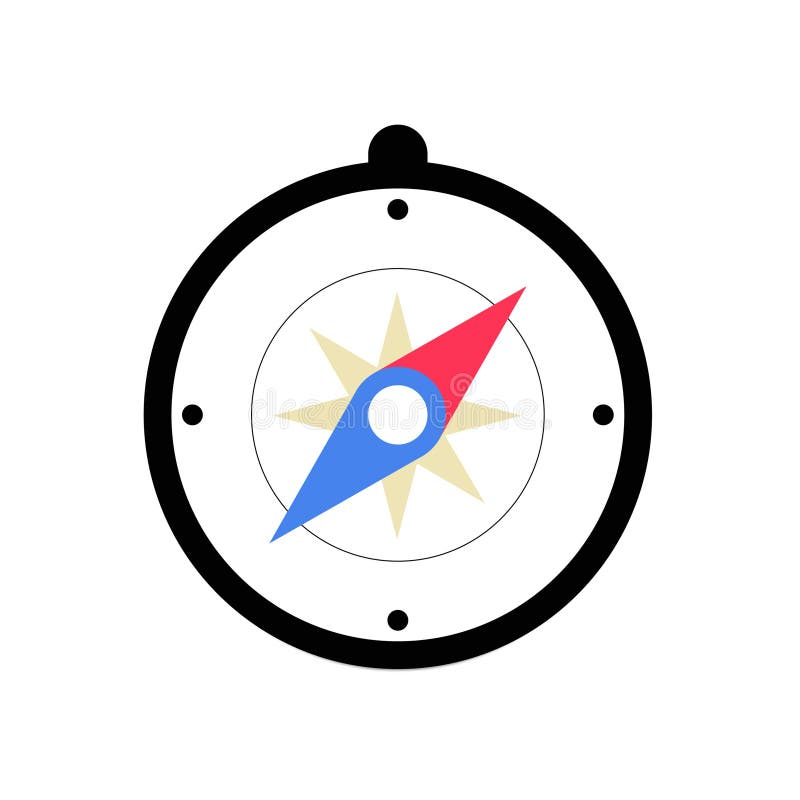 Compass with Red and Blue Needles, Flat Vector Illustration Symbolizing ...