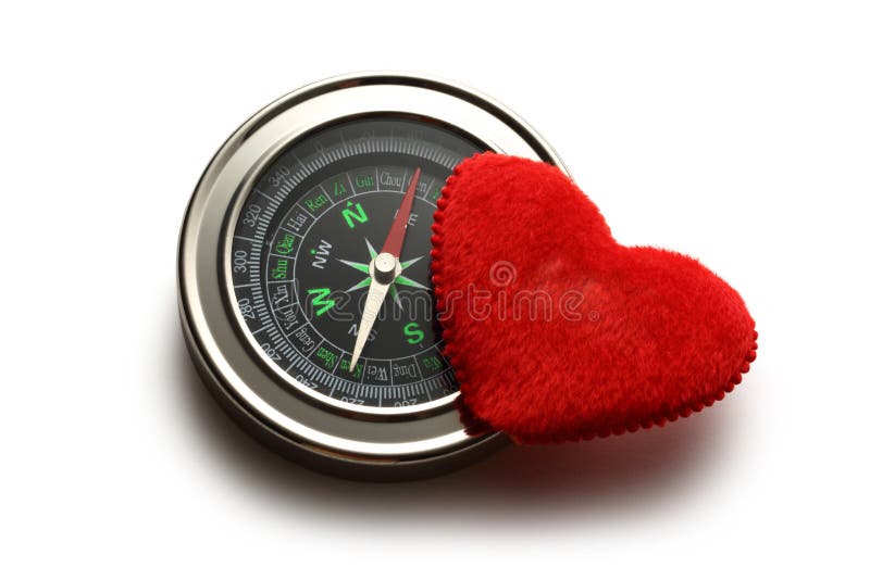 Compass and red heart stock image. Image of number, concept - 35002239