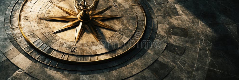 A Compass Rests on a Textured Stone Surface, Illustrating a Commitment ...