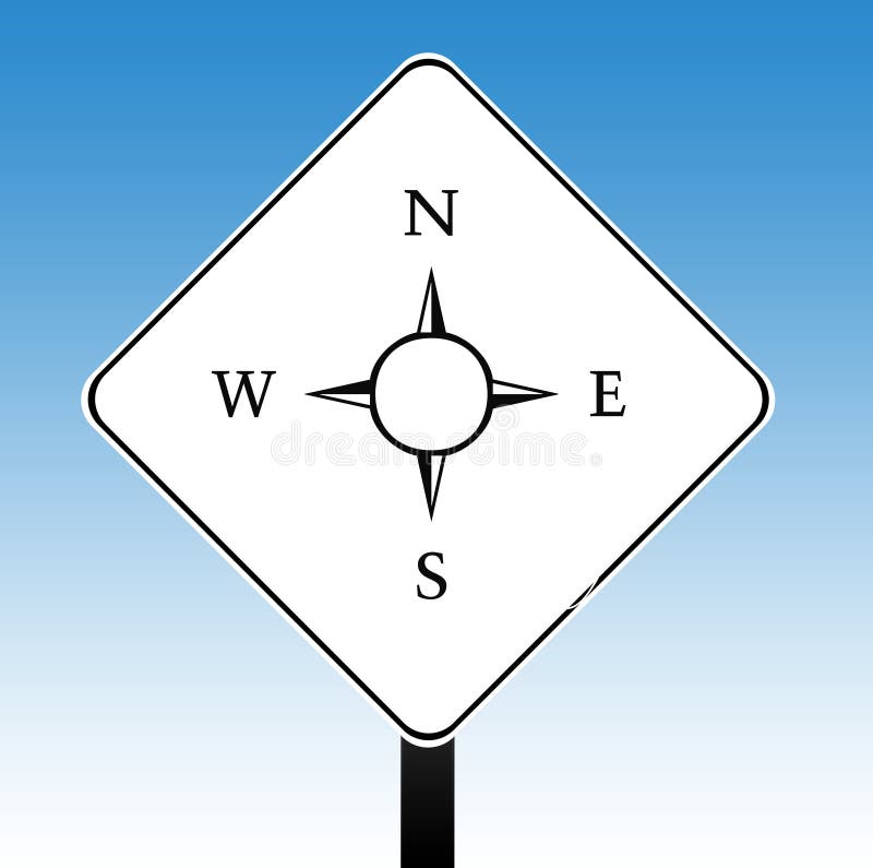 Compass road sign stock illustration. Illustration of graphic - 12672520