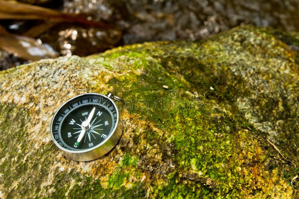 Compass on the rock stock image. Image of direction, rose - 22249473