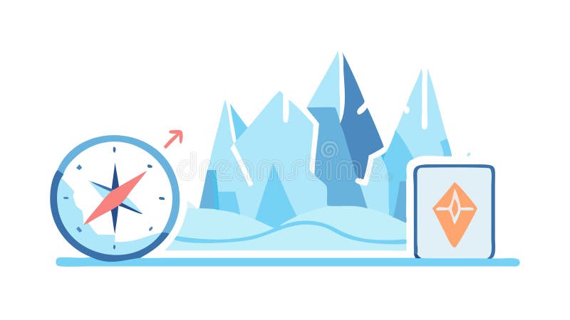 Compass in Rocky Mountains, Symbolizing Mountaineering and Exploration ...