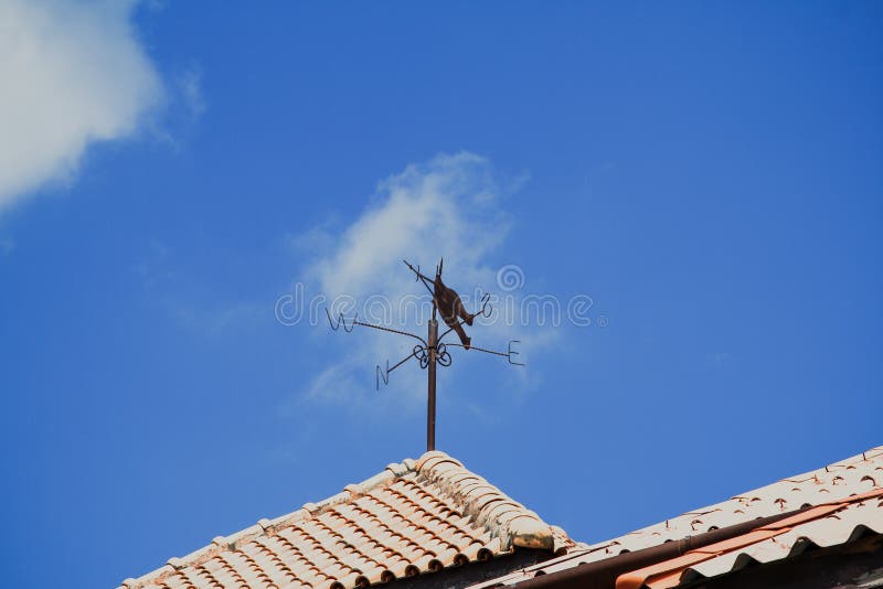 Compass on the roof stock image. Image of bird, metal - 102708035