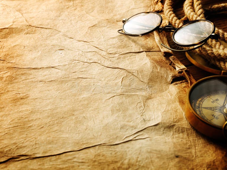 Compass, rope and glasses stock photo. Image of rough - 13085536