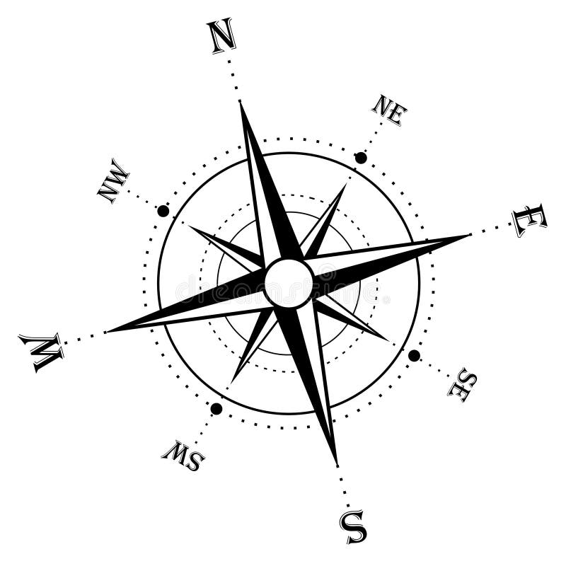Compass rose illustration stock vector. Illustration of ship - 4389596